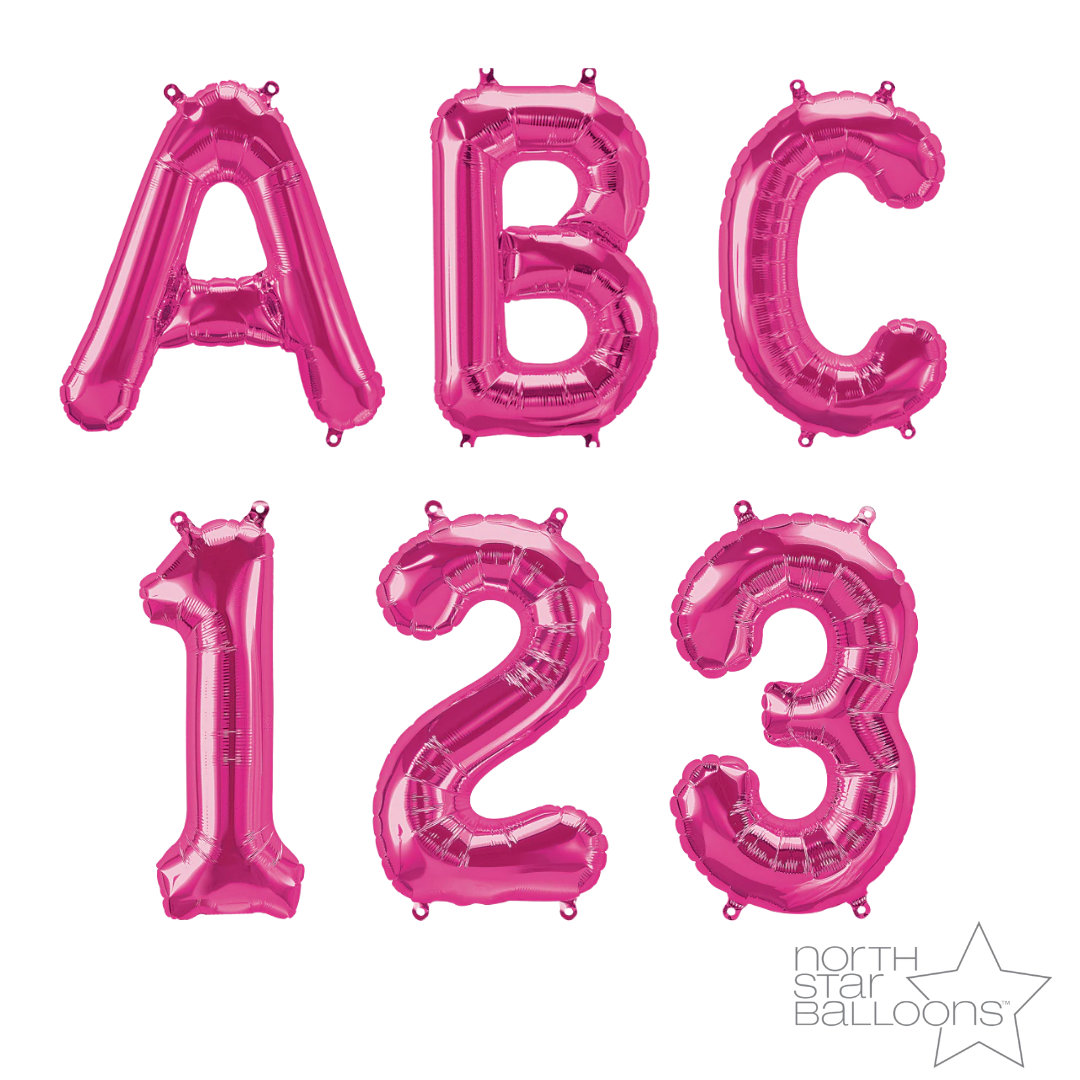 16" Magenta Letters & Numbers – American Celebrations