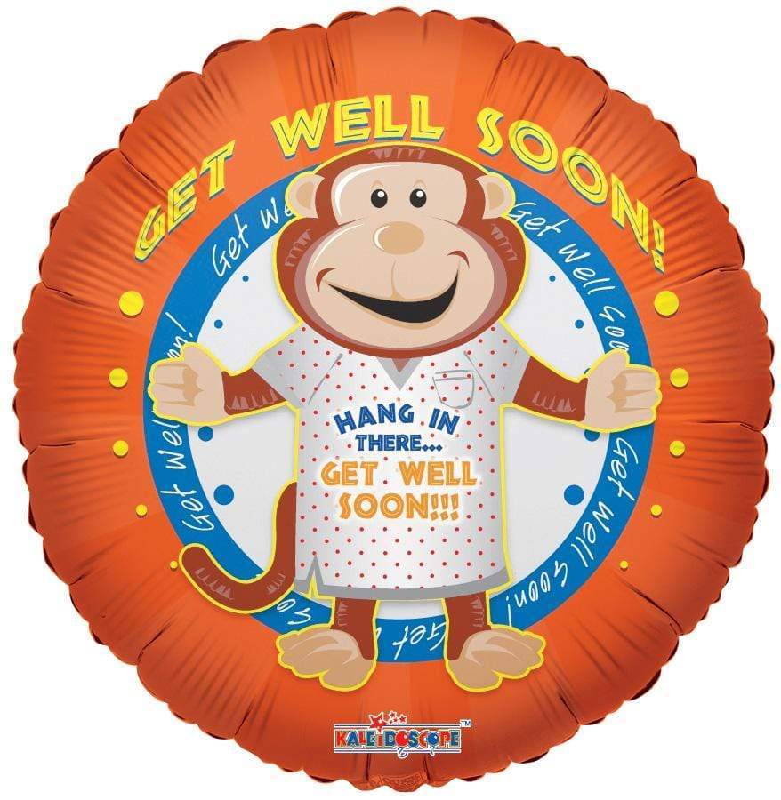 Hang In There ... Get Well Soon Monkey 18" Foil Balloon – American ...