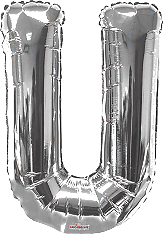 Silver Letter U 34″ Balloon – American Celebrations