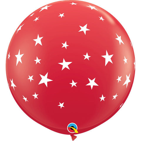 Red Contempo Stars-A-Round 36″ Latex Balloons (2 count) – American ...